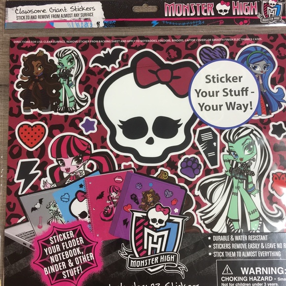 monster high | Toys | Monster High Large Reusable Stickers Locker ...